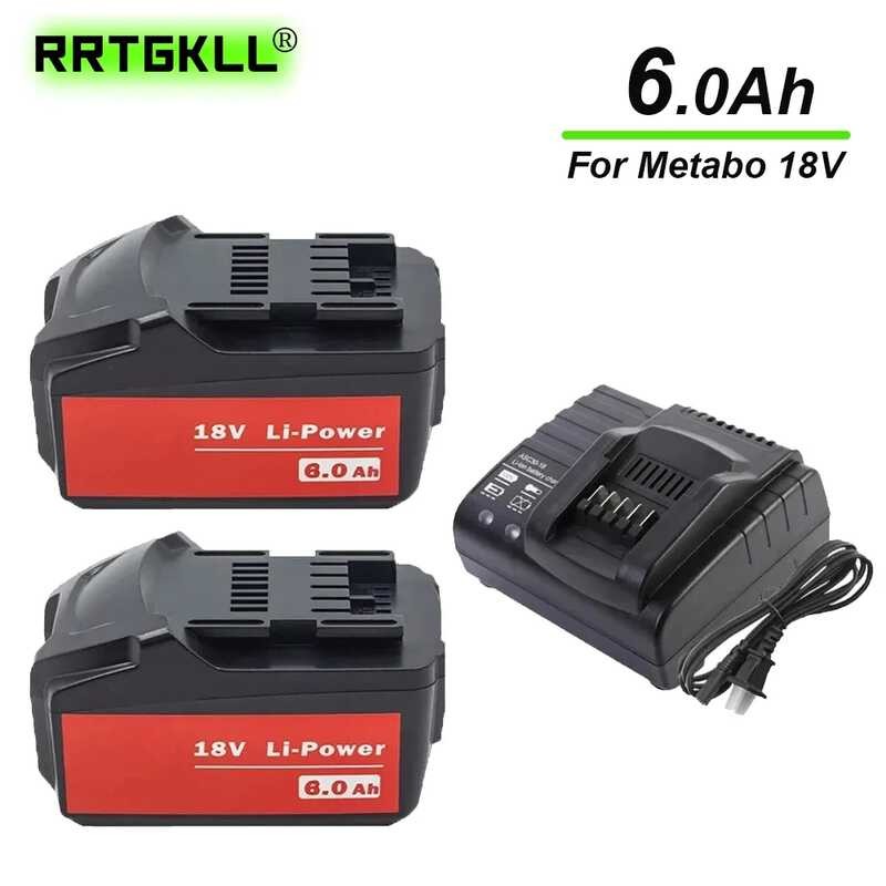New Rechargeable 18V 6.0Ah Battery for Metabo Cordless Power Tool ...