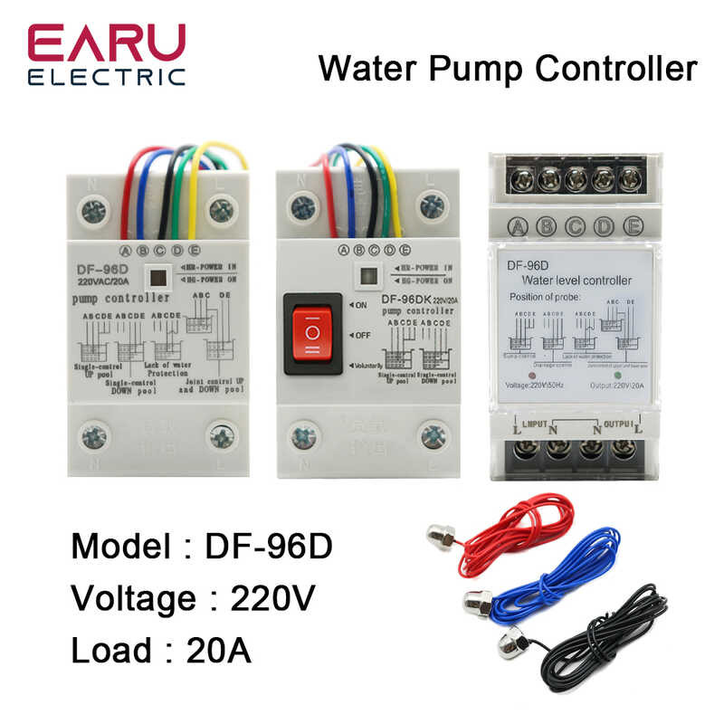 DF-96DK DF-96D Water Level Controller Switch 20A 220V Water Tank Liquid Level Detection Sensor ...