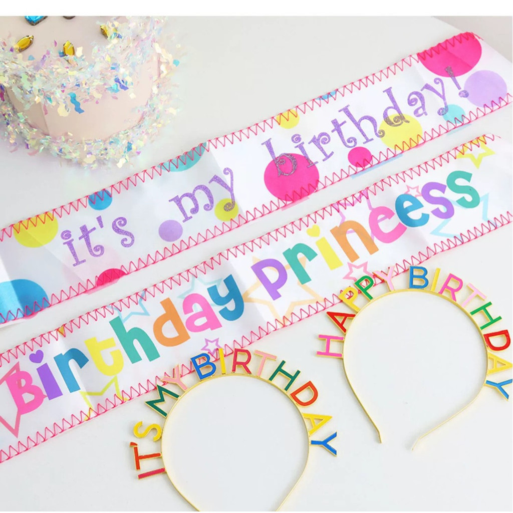 Cute Its My Birthday Birthday Sash with Tassels Dots Stars Printed ...