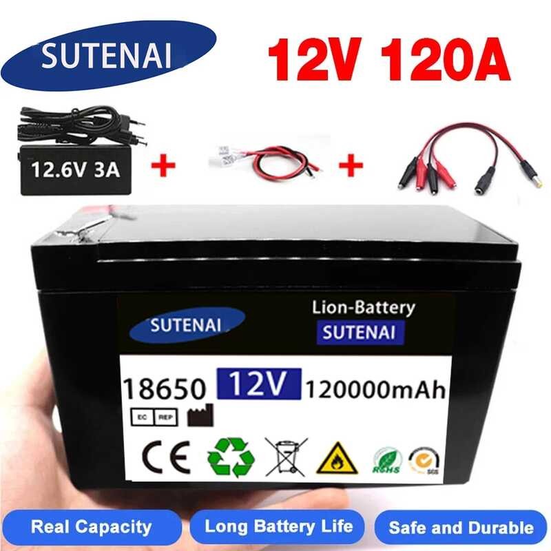 0 Upgraded 12V 120A Li Ion 18650 Battery Electric Vehicle Lithium Battery Pack 9V- 12V 35Ah ...