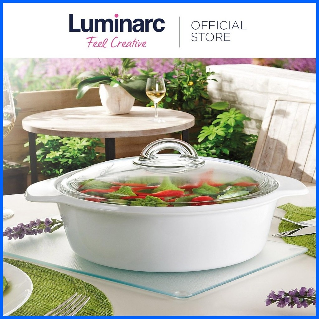 ♠ Luminarc Direct To Fire Vitro White Casserole 1L | Shopee Philippines