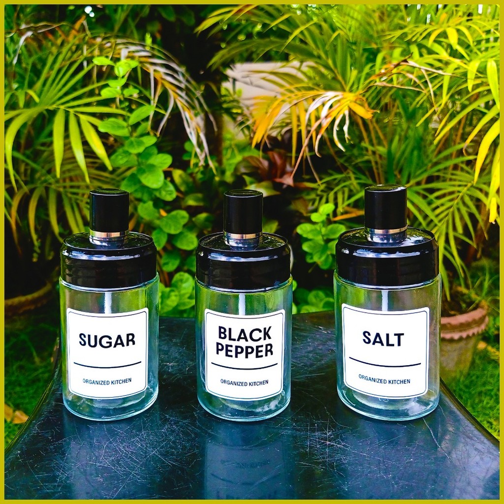 ☎ 3pcs Condiments Bottles/Jars with Labels (1set) | Shopee Philippines