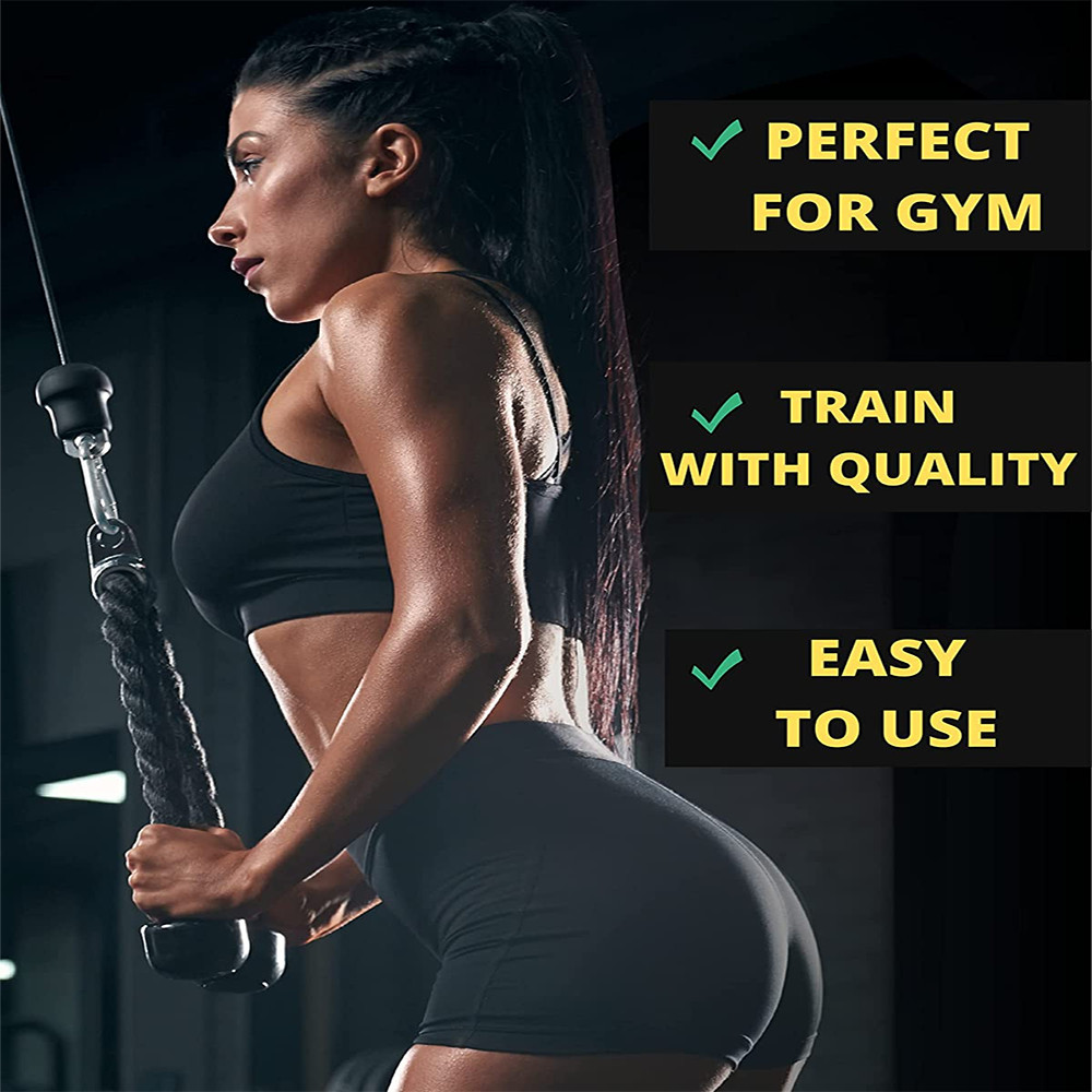 Double Handle Tricep Rope Pull Down Cord For Bodybuilding Exercise Gym ...