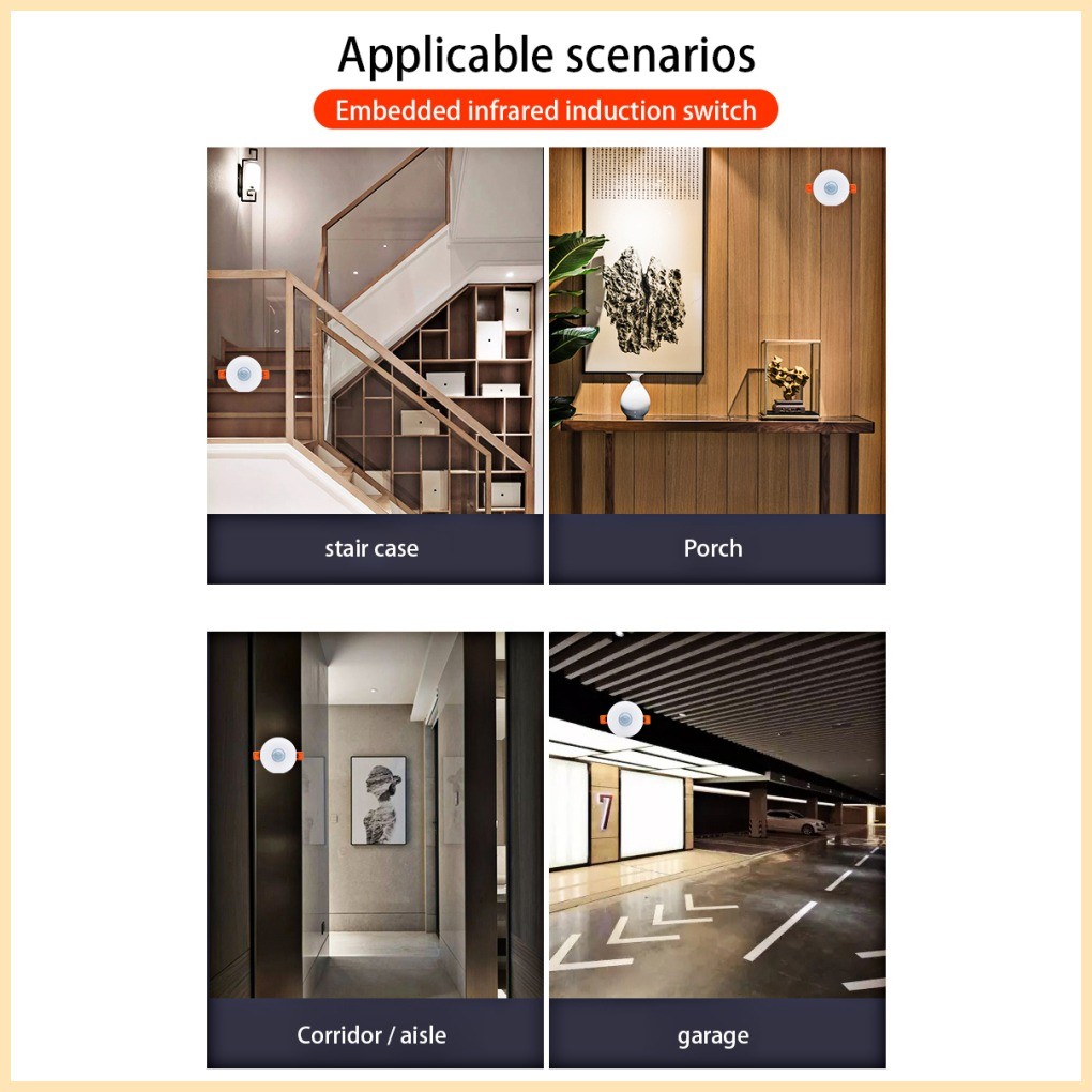 110-220V Human Body Infrared Sensor Switch Embedded Concealed Staircase ...