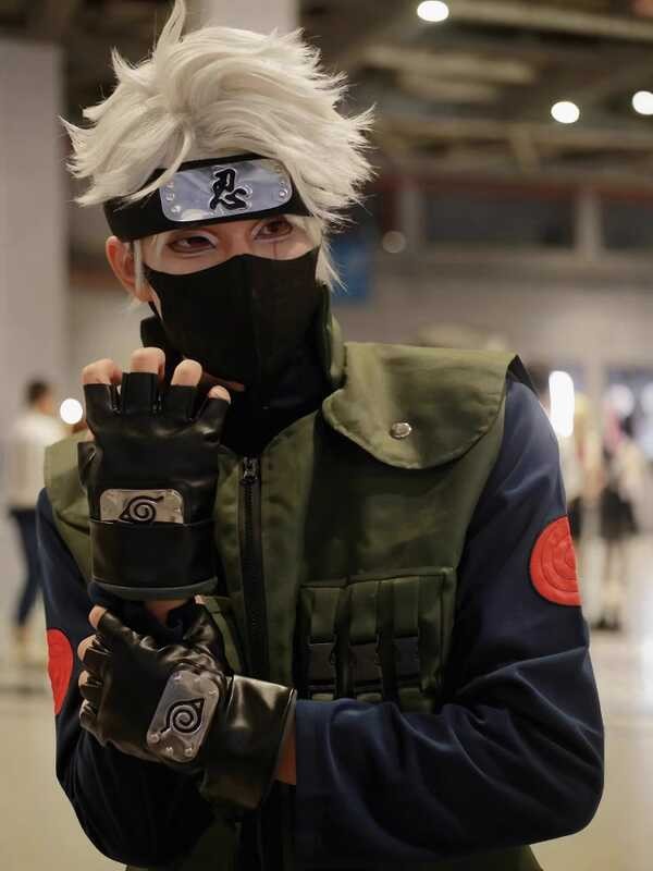 Kakashi COS Dress Up Ninja Dark Banner Wood Wig Anime Naruto Cosplay ...