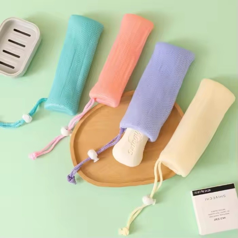 1pc Soap Foaming Mesh Net Bathroom Multilayer Face Body Shower Cleaning ...