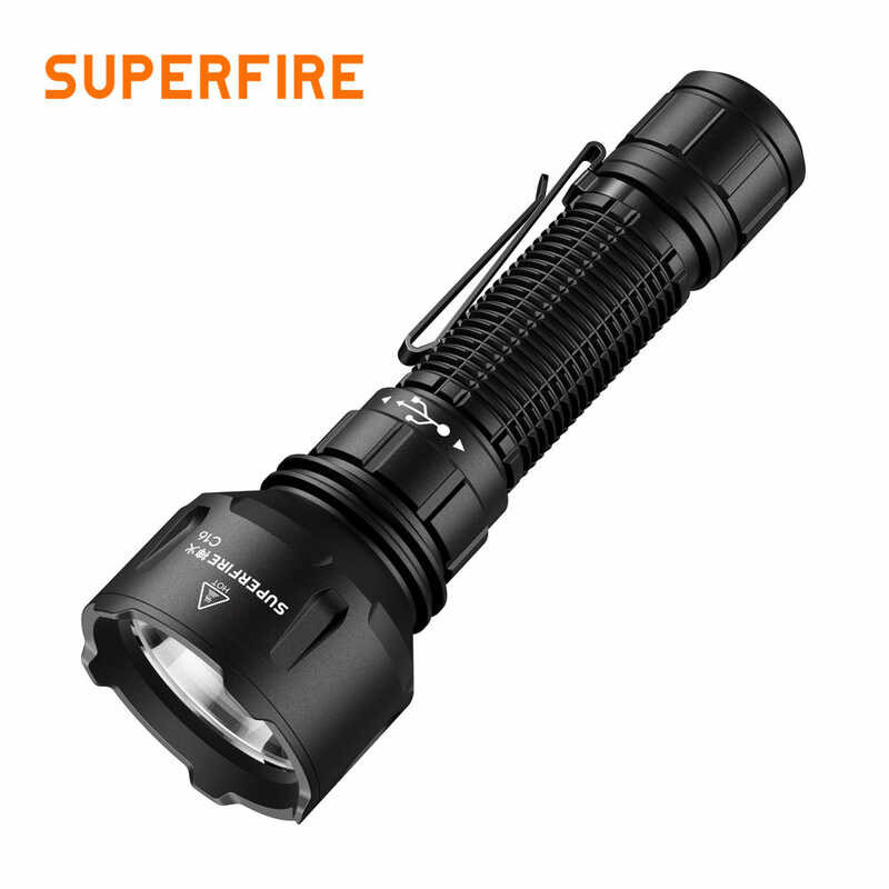 Portable SUPERFIRE Flashlight 2700 Lumens Er Bright Type-C Rechargeable ...