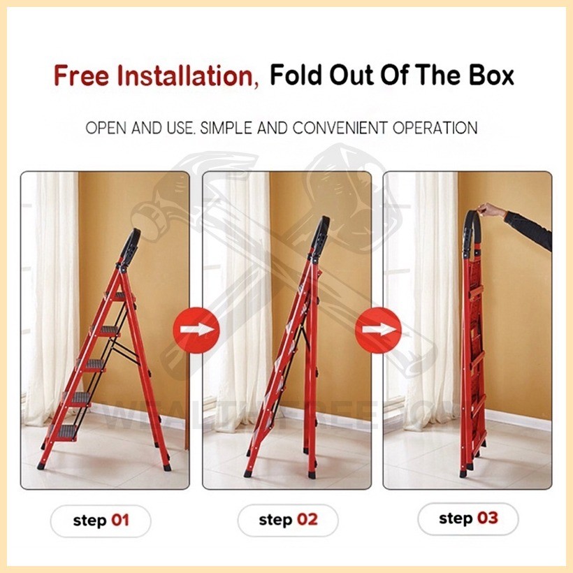 Step Ladder Foldable 3/4/5/6 steps Aluminum heavy duty Hagdanan Folding ...