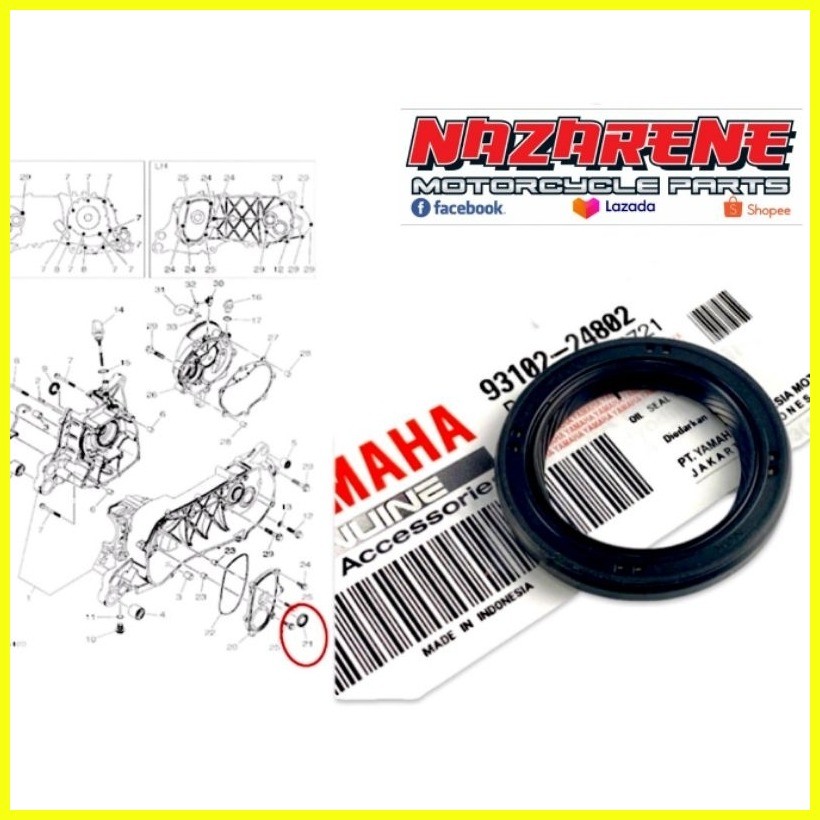 Yamaha Genuine Oil Seal Crankshaft/oil seal pully side/oil seal ...