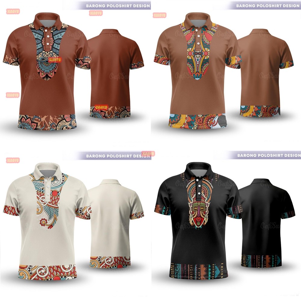 2025 Sinulog Fiesta Ethnic Style Retro Polo Shirt Polo Neck Short ...