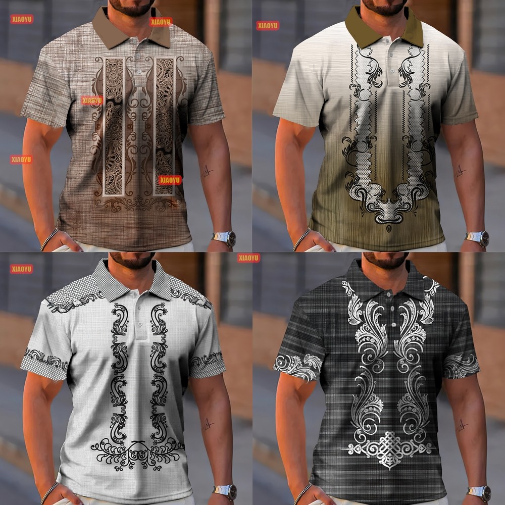 Barong Tagalog Polo Shirt For Men Modern Ethnic Pattern Polo Shirt ...