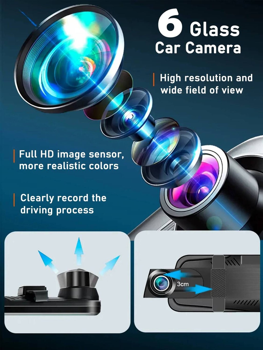 DVR Dashcam Mirror 1080P Dual Lens Black Box Car camera in the mirror ...