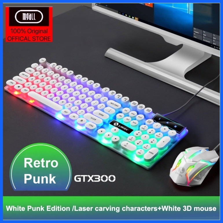 ๑ MGall Original Gtx-300 Gmk-40 Punk Led Backlight Gaming Keyboard And ...