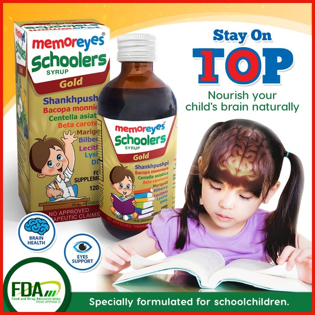 ⭐ MemorEyes Schoolers Gold Syrup 120ml Brain Memory & Eye Supplement ...