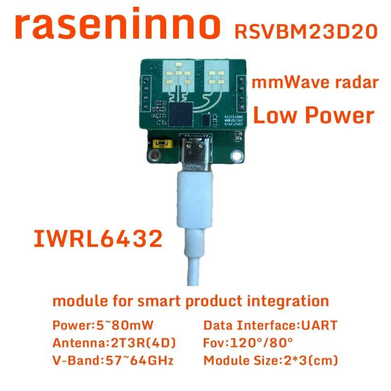 Low raseninno Power mmWave radar sensor module robotics RSVBM23D20 ...