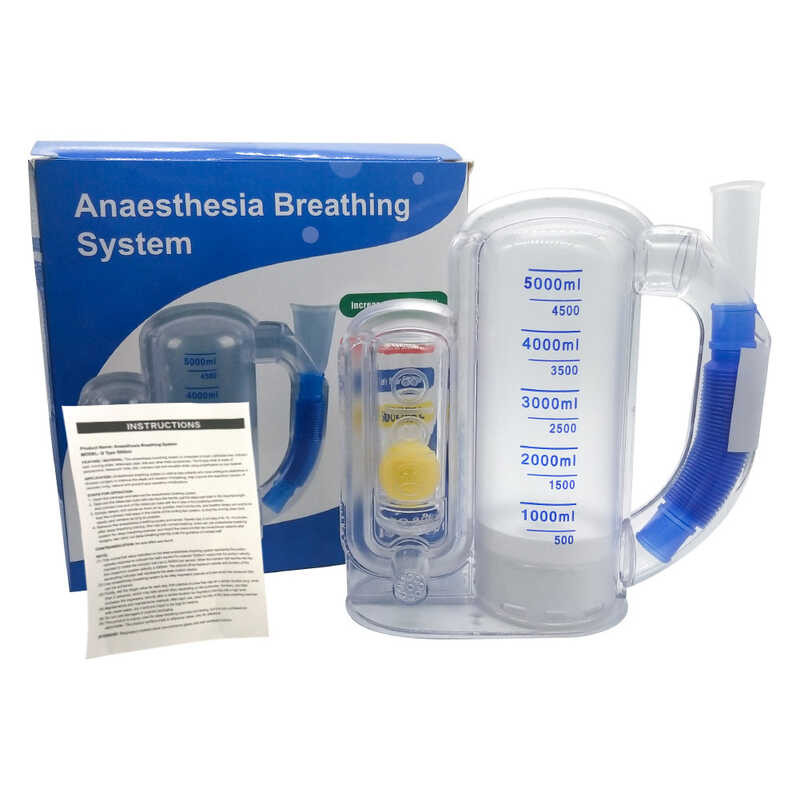 1 Set 5000Ml Volumetric Exerciser Lung Breathing Exerciser Vital ...