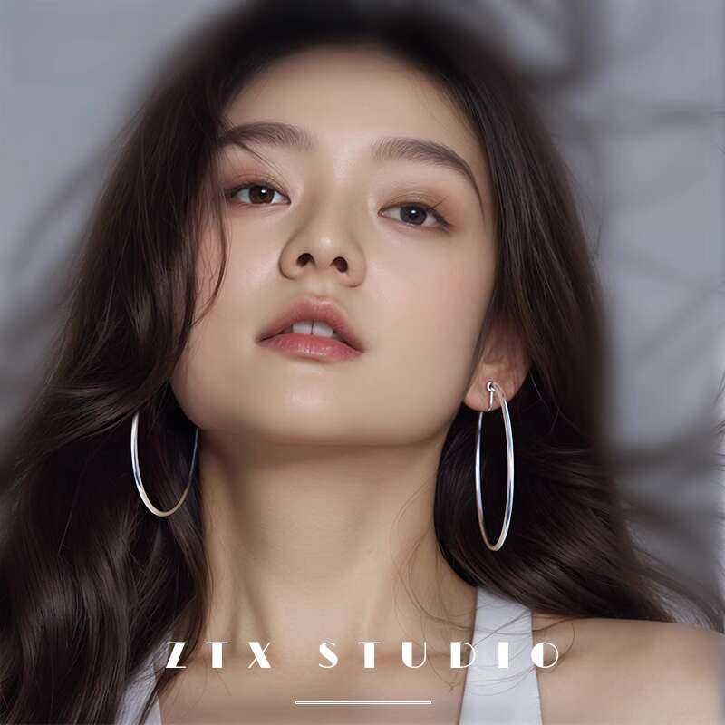 ZTX Face-Shaping Style Simple Hoop Ear Clips for Women Without Piercing ...