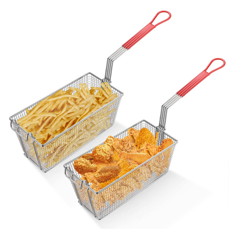 Full Vat Stainless Steel Fry Basket Commercial 1-Piece Segmented Deep ...
