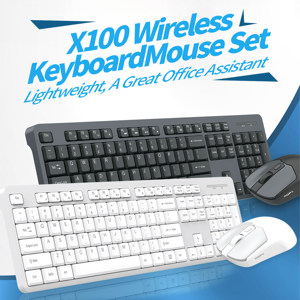 MOFii X100 Wireless Keyboard and Mouse Set Lightweight Office Keyboard ...