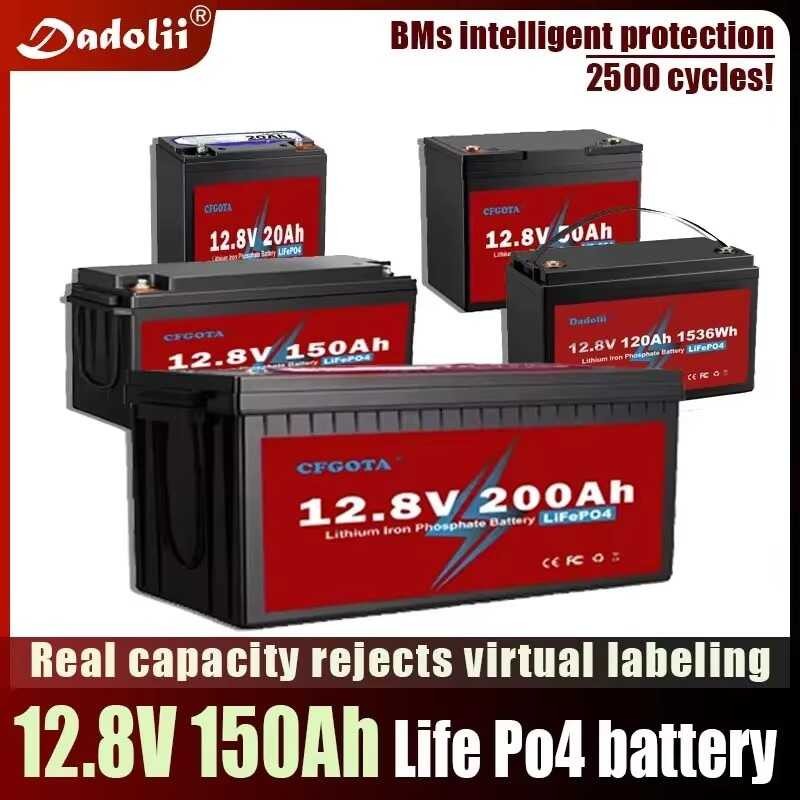 200Ah 12V 120Ah LiFePO4 Lithium Iron Phosphate Battery Built-in BMS for ...