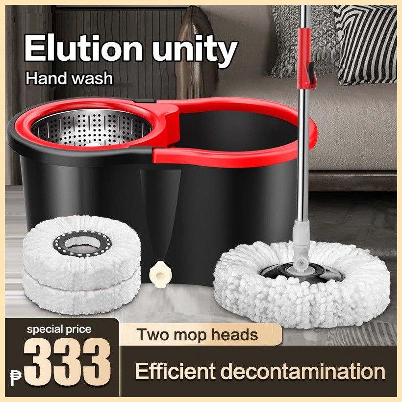 Stainless Steel Rotary Mop bucket spin mop tornado 360° Wet and Dry ...