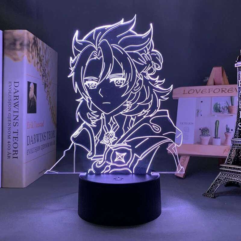 Genshin Impact Albedo 3D Led Lamp For Bedroom Manga Night Lights Anime ...