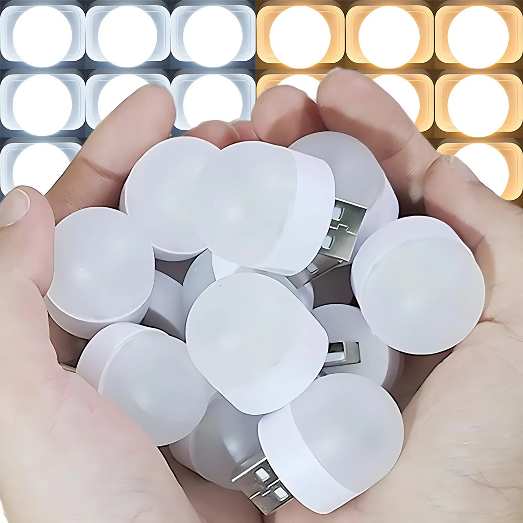 USB Plug Mini USB Night Light - Round Warm White Reading Eye Protection ...