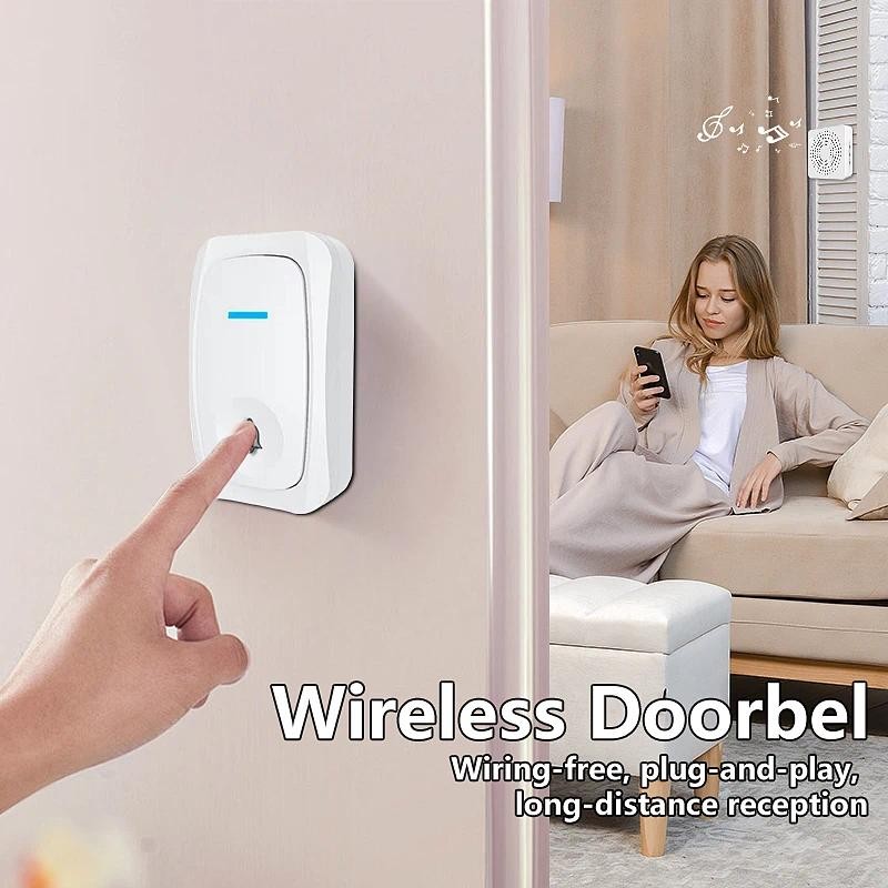 (COD) Wireless Doorbell Home Intelligent Welcome Doorbell Waterproof ...