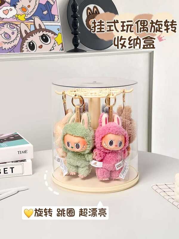 Labubu Display Case Rotating Transparent Labubu Figurine Blind Box ...