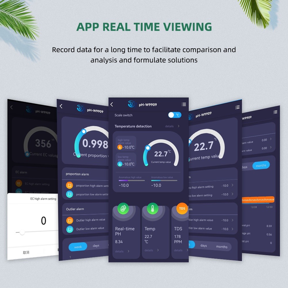 6 in 1 Multifunctional Meter Water Quality Tester Portable WiFi Digital ...