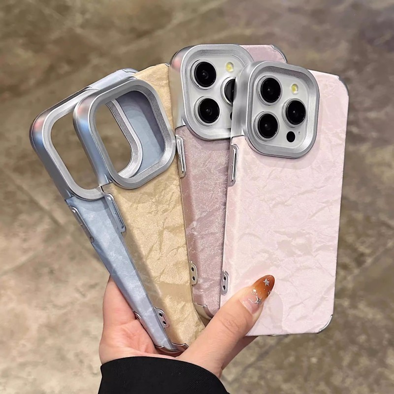 Luxury electroplated flannel snow mountain pattern mobile phone case ...