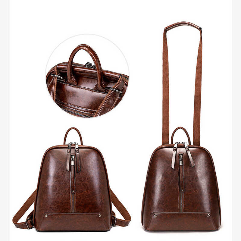 Backpacks Ladies Vintage Back Genuine Leather Backpack Kababaihan ...