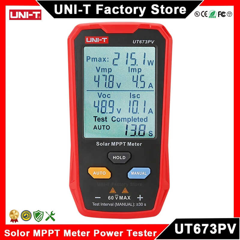 UNI-T UT673PV Solor MPPT Meter Photovoltaic Max Power Pmax Lmp Voc Lsc ...