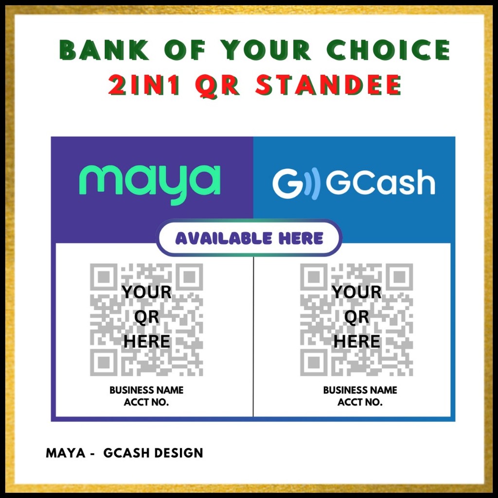 Gcash and Bank QR Standee 2in1 / Flat with Stand / QR Code Stands High ...
