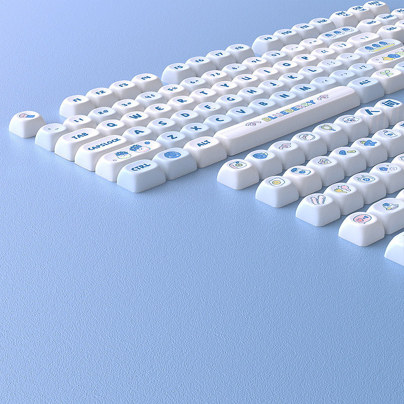 Milk Shake Keycaps MOA Profile PBT Material Cute White DIY Customed DYE ...