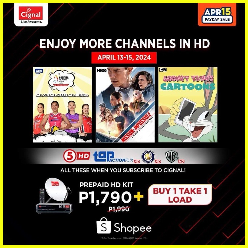 ¤ Cignal HD Prepaid Kit B1T1 Load | Shopee Philippines