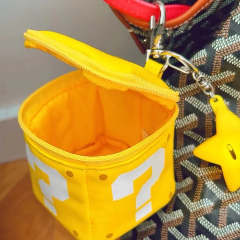 Super Mario Question Mark Keychain Anime Cartoon Kids Coin Purse Girls ...