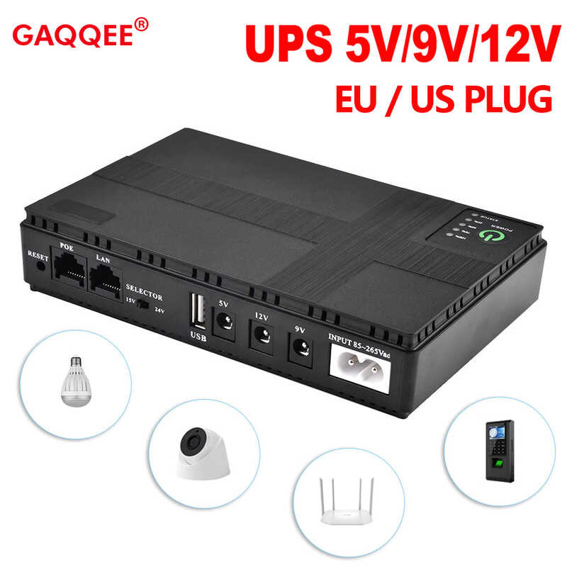 Mah UPS 10400 5V/9V/12V Mini Portable Uninterruptible Ply Security ...