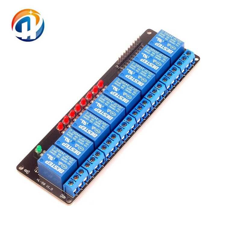 BESTEP 8-way relay module with light 24V low level suction blackboard ...