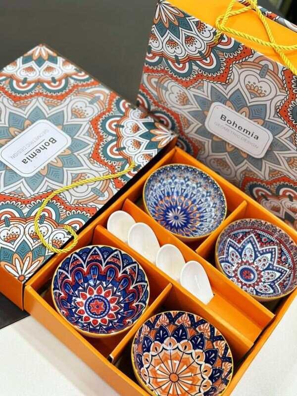 Best Gift,Bohemian Bowl Ceramic Birthday Christmas Wedding Gift Set ...