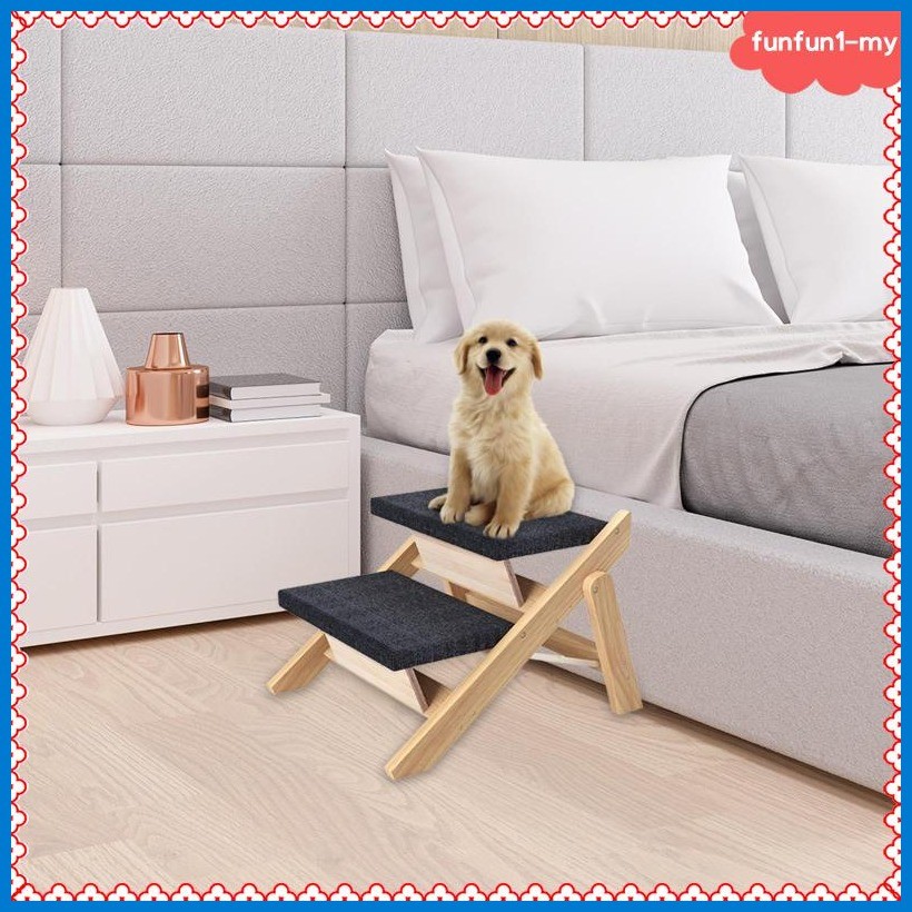 [FunfuneeMY] Wooden Pet Stairs Collapsible Pet Steps Up for All Dogs ...