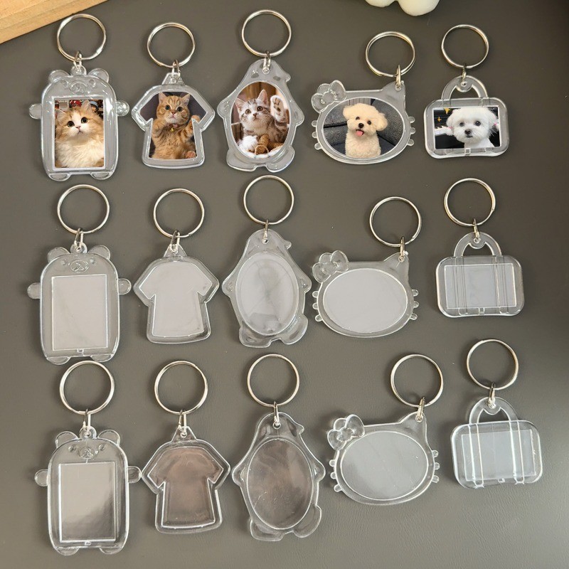 5Pcs Blank Photo Frame Keychain - Insert Split Key Pendant - DIY ...
