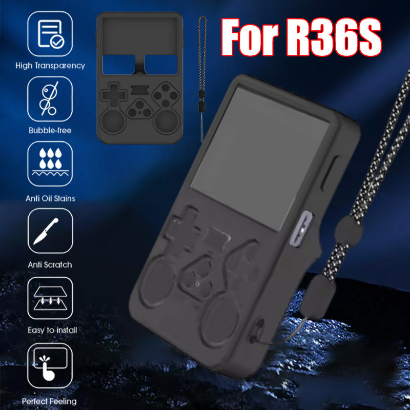 Soft Silicone Anti-Scratch Case - 3 IN 1 Case+Glass for R36S Game ...