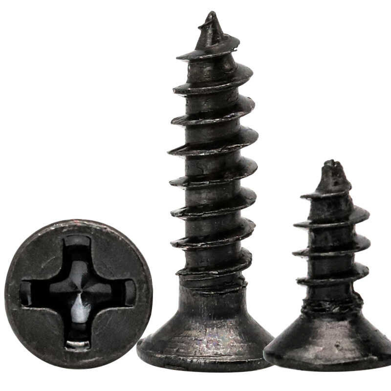Hardened Black Countersunk Cross Groove Self Tapping Screw KA Blackened ...