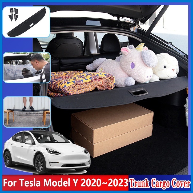 Car Trunk Curtain For Tesla Model Y 2023 Accessories 2020 2021 2022 ...