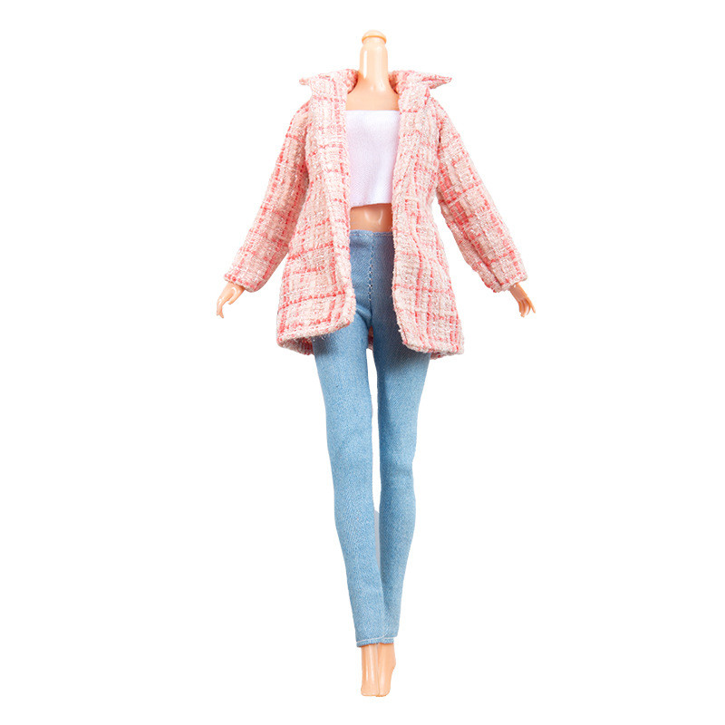 30CM Thin Doll Clothes DIY Change Coat and Coat Pants Toy Doll 3-Piece ...