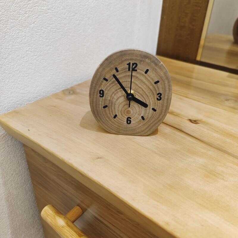 Wooden and solid wood table clock for home living room placement ...