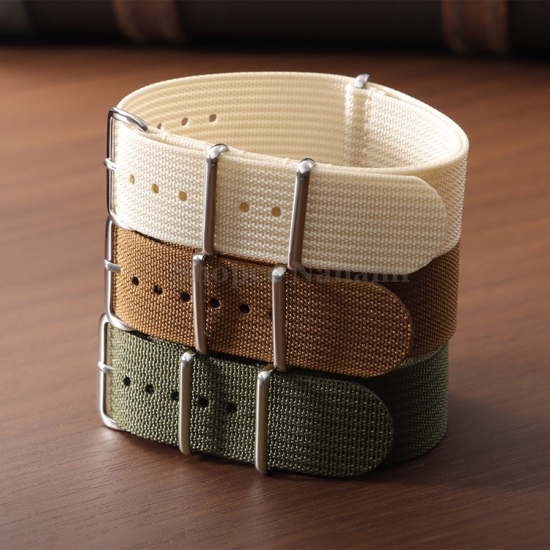 NATO Nylon Ribbed Universal Watch Band 18mm 20mm 22mm Canvas Braid ZULU ...