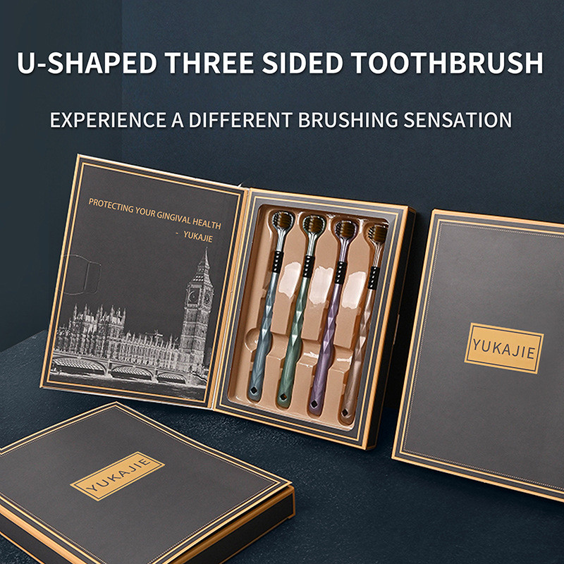 Adult Three Sided Toothbrush 360° Wraparound Cleaning Tooth Household ...
