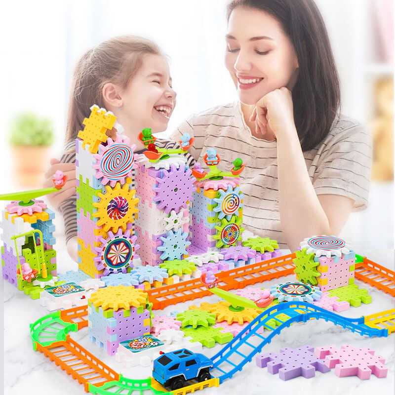Blocks Building Rotating Gears and Swing Electric block rotating gear ...